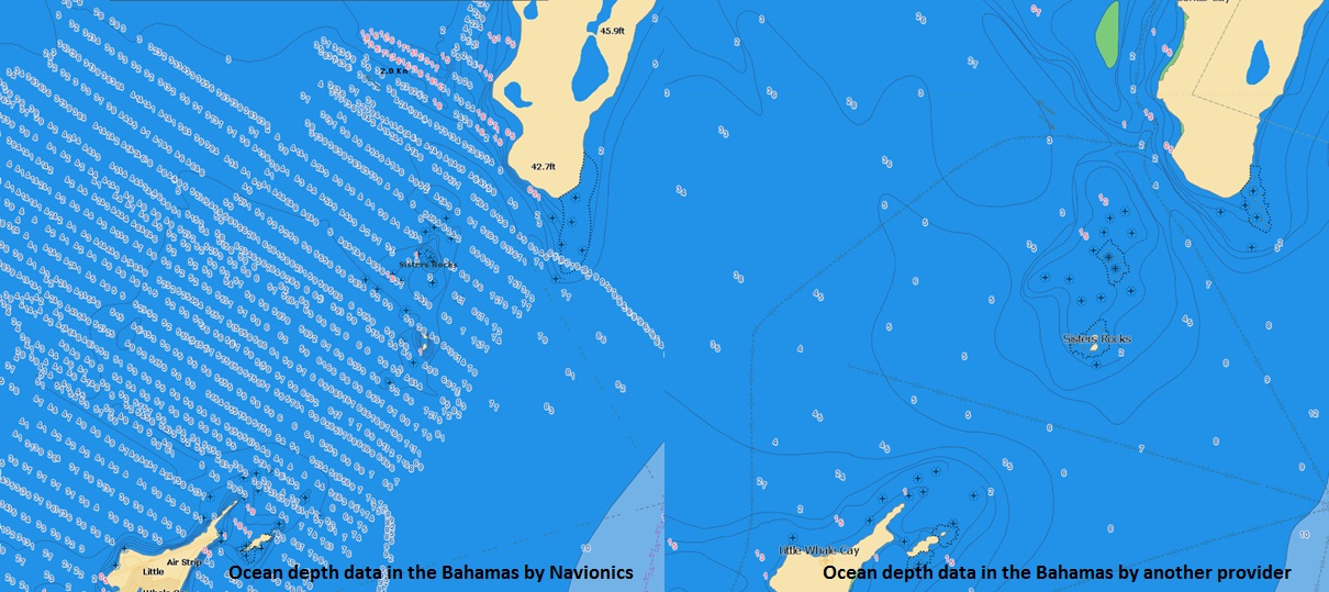 Bahamas ocean depth data comparison – TIMEZERO Blog